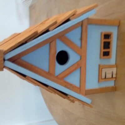 Quirky Cottage Bird House Bird Box Handmade Wooden Fairy Gift Garden ...