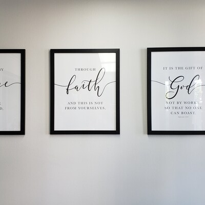 Bible Verse Wall Art Large Scripture Ephesians 2 Printable Christian Bedroom Wall Decor Over the ...