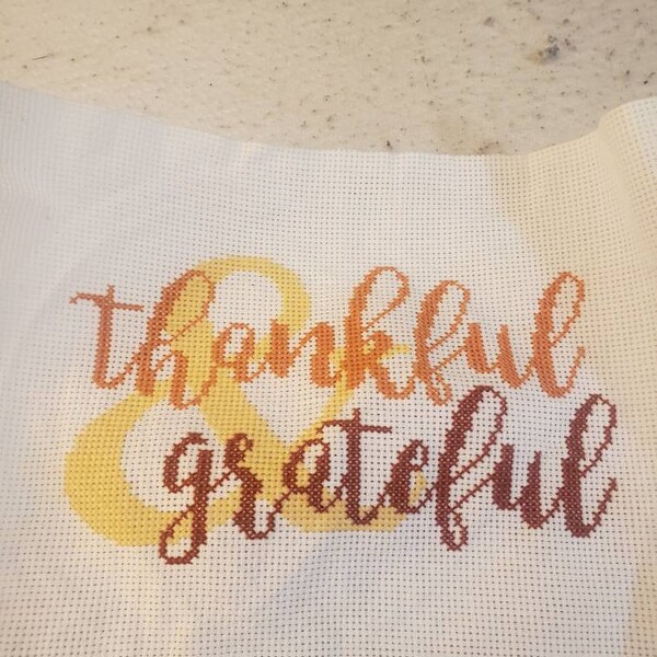 Thankful and Grateful Modern Cross Stitch Pattern -- Instant Digital ...