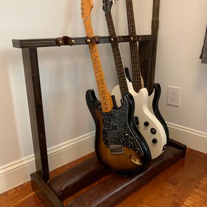 Leather & Wood Upright Custom Guitar Rack Guitar Stand - Etsy