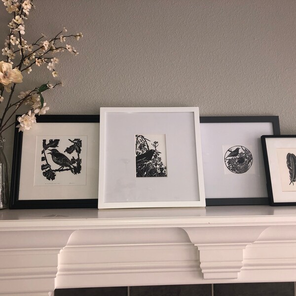 Jackdaw Linocut Original Print - Etsy