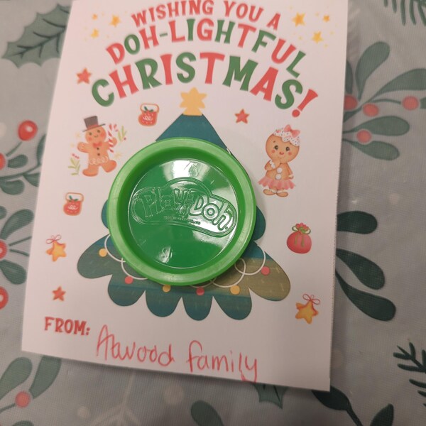 Christmas Play Dough Card, Play Dough Holder, Christmas Classroom Favor ...