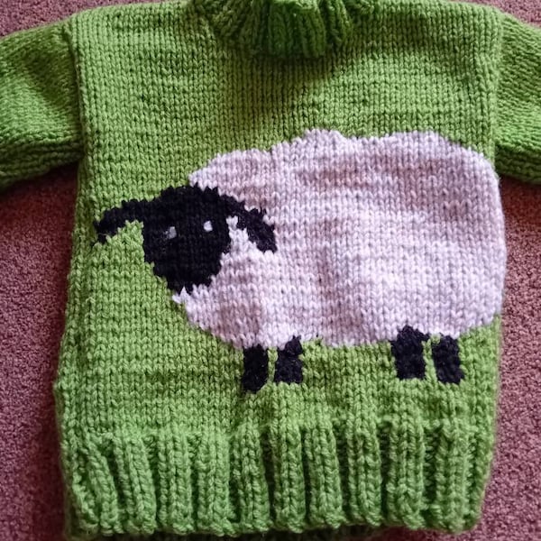 Childrens Sheep Sweater Knitting Pattern Pdf Chenille Lamb Jumper Lamb ...