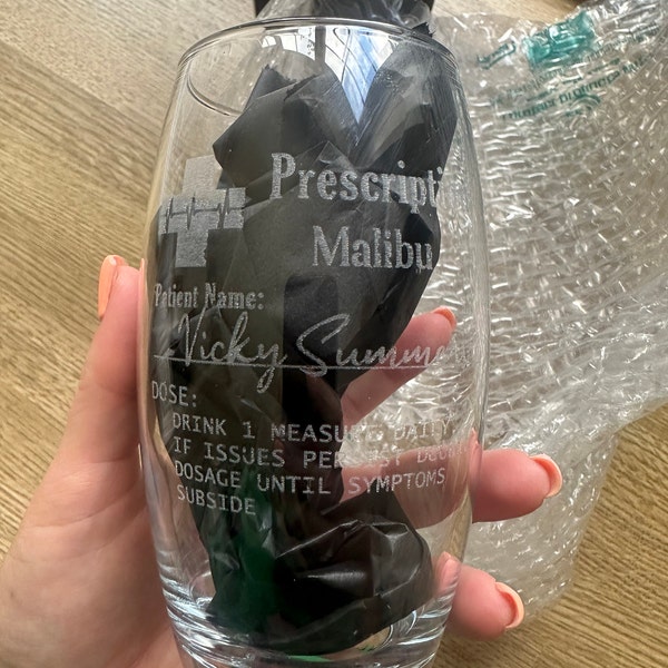 Personalised Engraved Glass Custom ANY Glass ANY Drink Prescription Gin ...