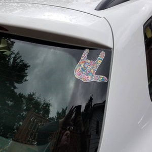 I Love You Sign Language Hand Sticker Decal Multicolor Car Decal Laptop ...