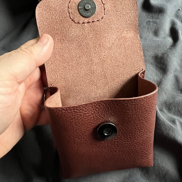 Mini Brown Leather Key Holder - Minimalist Key Case - Vegetable Tanned ...