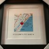 Framed Map & GPS Coordinates Custom Map Gift Latitude Longitude 5x5 ...