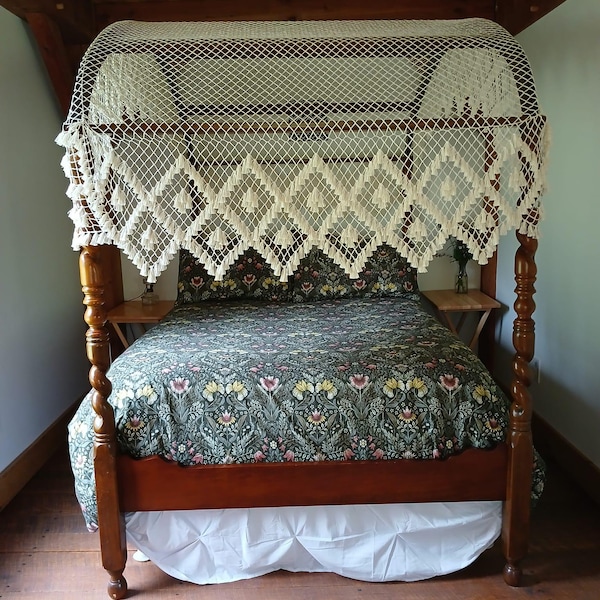 Bed Canopy - USA Made Arched Double Diamond Hand Tied Canopy - Etsy