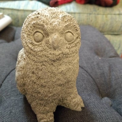 Cement Owl Statue, Concrete Owl, Owl Garden Decor, Owl Gift, Home Decor ...