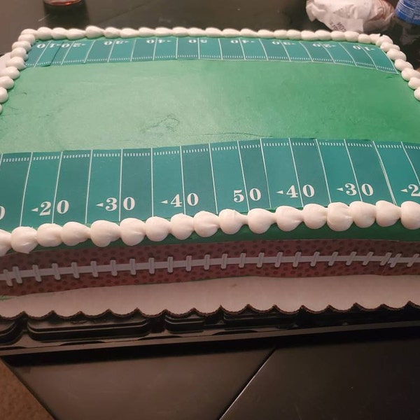 Football Field Edible Cake Wrap or Touchdown Cake Topper - Etsy