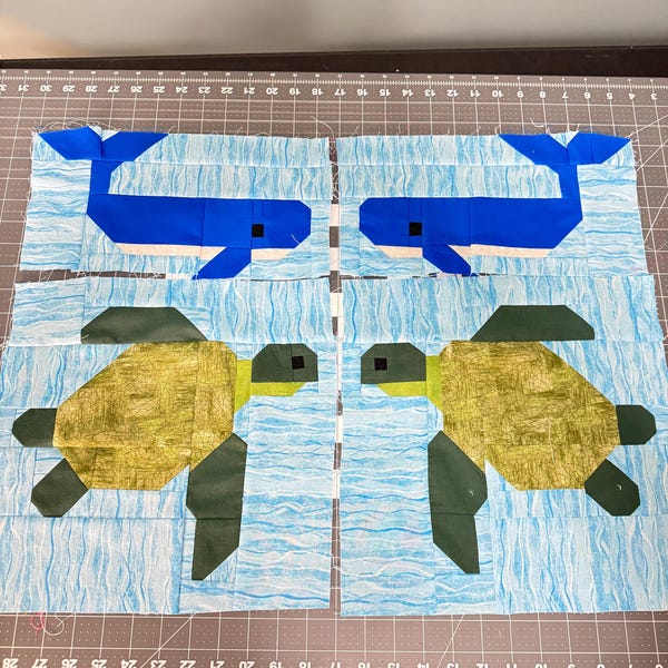 Sea Turtle Quilt Block Pdf Pattern - Etsy