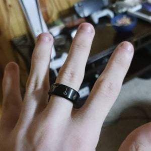 Black Wedding Ring Circuit Board Design 8mm Black Hammered Tungsten ...