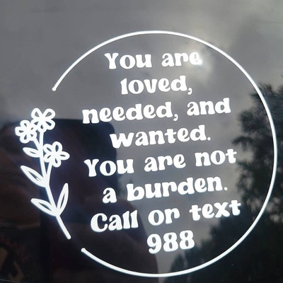 You Matter, Mental Health Decal, 988 Decal, 988 Suicide and Crisis ...