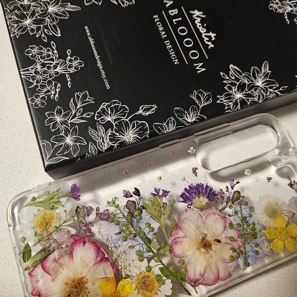 Real Pressed Flower Phone Case for iPhone 16 15 14 13 12 11 Pro Max X ...