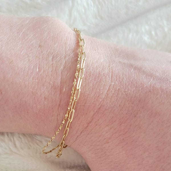 Two Delicate Bracelets Set, Dainty Bracelet Set, Two Minimalist ...