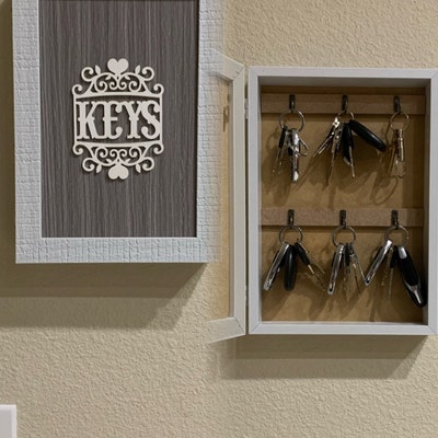 Wooden Key Box White Key Box Vintage Key Box Key Holder - Etsy