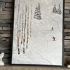 3D White Snowfield Skiing Canvas Hand Painting Original Skier Gift ...