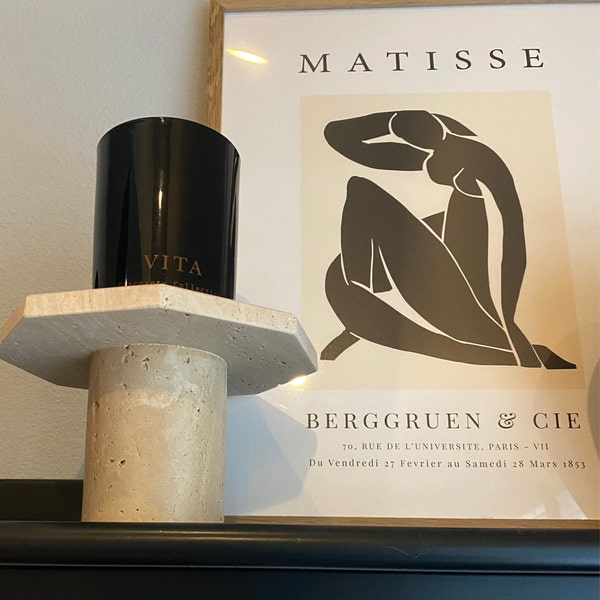 TRAVERTINE STAND, Natural Stone Stand, OCTAGON Table Decor, Living Room ...