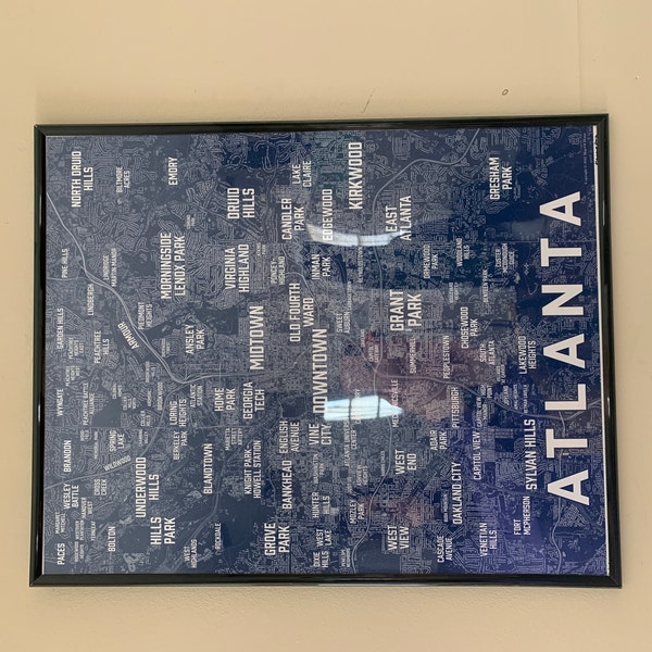 Truist Park, the Battery, Atlanta Map Map Art, Atlanta Art - Etsy