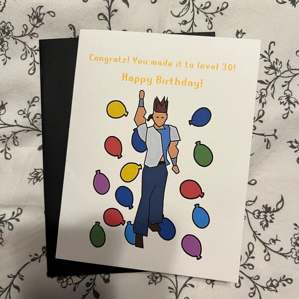 Runescape OSRS Birthday Greeting Card - Fully Customizable Text | Quest ...