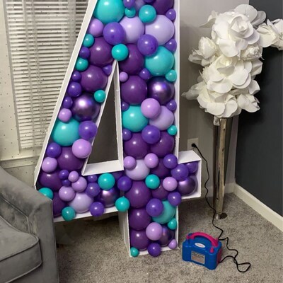 Number 4 All Sizes from 1ft to 5ft/mosaic Numbers From Balloons/pdf ...