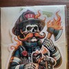 Female Skeleton Firefighter Sticker, Firefighter, Female Firefighter ...