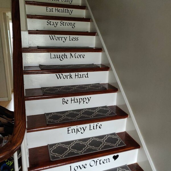 Life Quotes Stair Riser Decals, Stair Decals, Stair Stickers, Wall ...