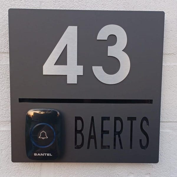 Modern House Numbers, Custom Address Sign Horizontal Plaque, Modern ...