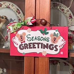 Mickey and Minnie Gingerbread Season's Greeting Sign. - Etsy