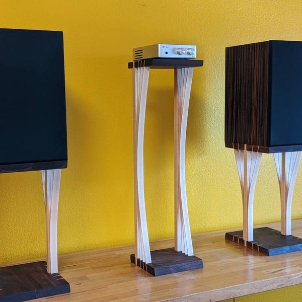 Wooden Bookshelf Audio Speaker Stand or Display Stand - Walnut and Hard ...