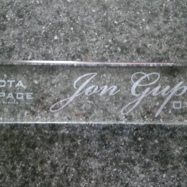Freestanding Glass Nameplate Engraved With Choice of Glass, Thickness ...
