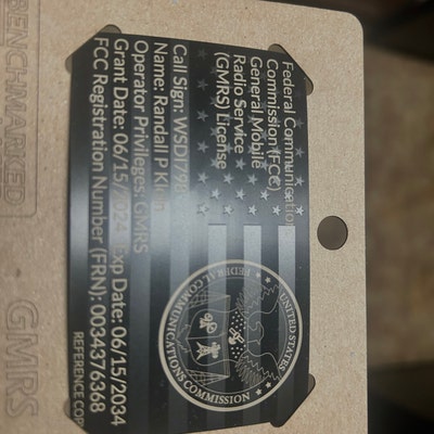 GMRS Radio Card ID, Gift for GMRS Operator, License, Multi-layer ...