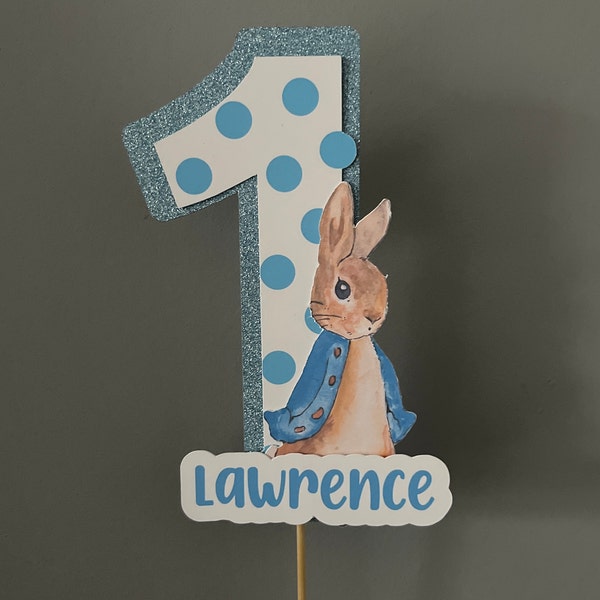 Peter Rabbit Number Cake Topper Personalised Age Birthday Baby Shower ...