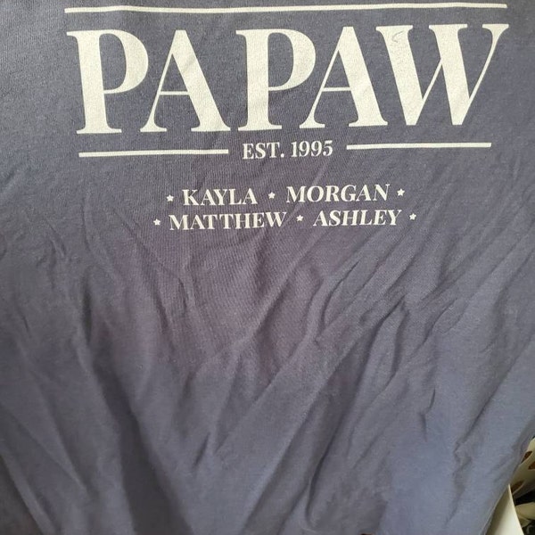 Personalized Papaw Shirt With Grandkids' Names - Personalized Papaw ...