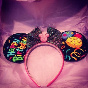 Happy Birthday Mouse Ears the Original Hand Embelished With Rhinestones ...