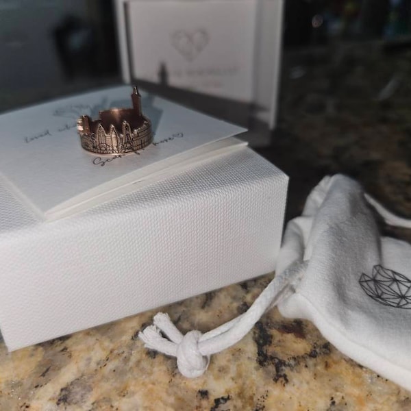 Your City Ring • Any Cityscape Ring • Travel Ring • Custom Silver Ring ...