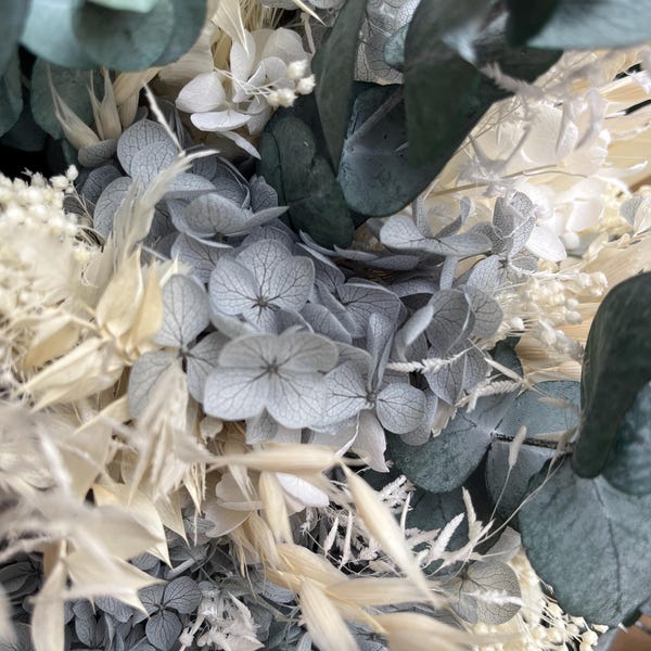 Bouquet SAINT-FLORENT Hydrangea and Eucalyptus Dusty Blue and White ...
