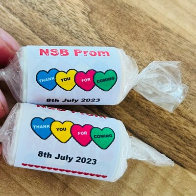 SWEET LABELS Personalised Wedding Love Heart Sweets STICKERS Favours ...