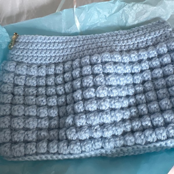 Handmade Crochet Bubble Puff Makeup Bag – Soft Cosmetic Pouch – Travel ...