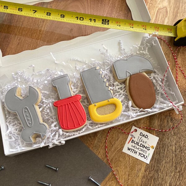 Dad, I Love BUILDING Memories WITH YOU! Father's Day Cookie Tag, 2 ...