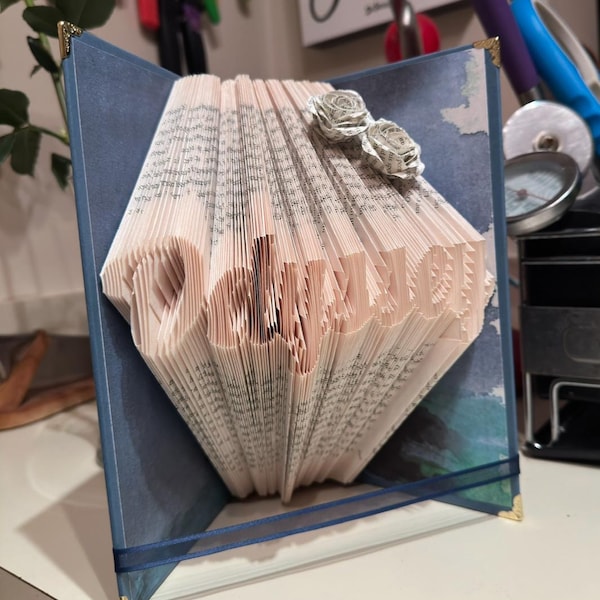 CUSTOM NAME/WORD Folded Book Art - Anniversary, Wedding, Birthday ...