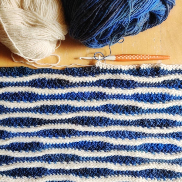 Haakpatroon Blue Arabesque Deken, diamant, gehaakte deken, patroon ...