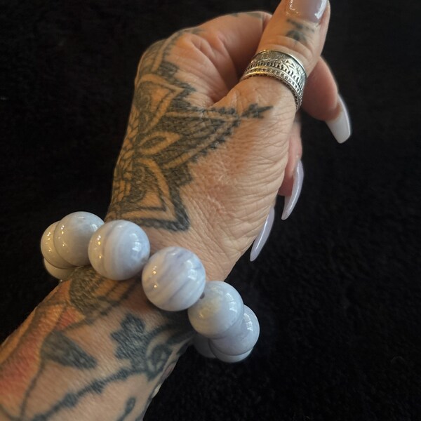 Azumar Genuine Bracelet 7 Inches 12mm Round Beads - Etsy