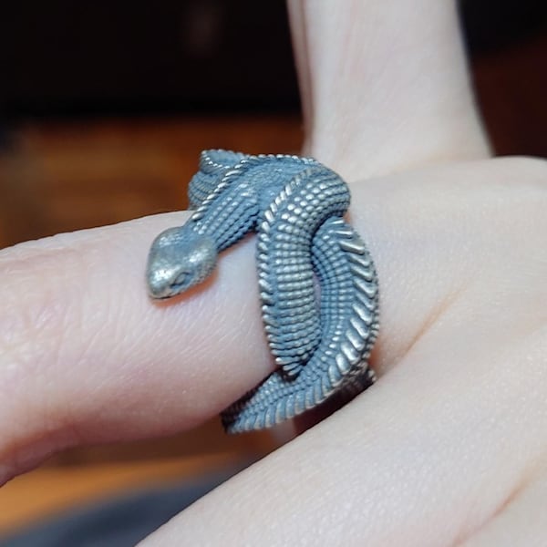 Twisted Snake Ring, Ouroboros Snake Sterling Silver Mens Ring, Snake ...