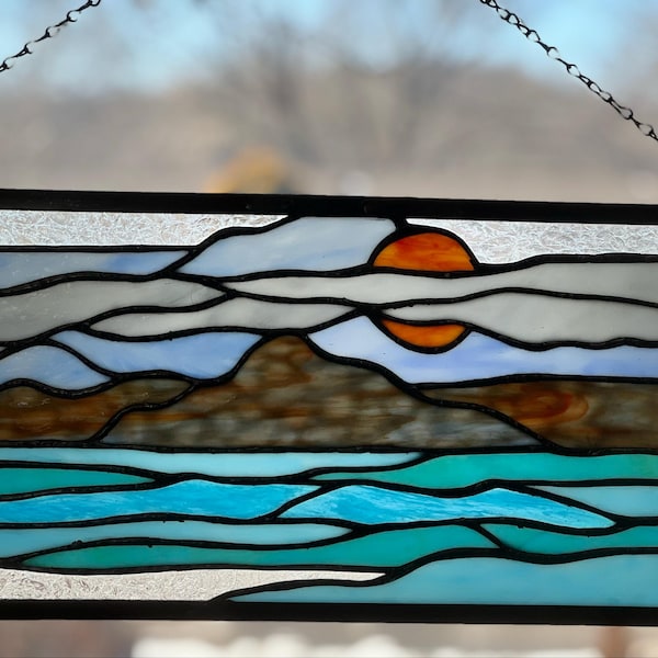 Landscape Stained Glass Pattern - Etsy