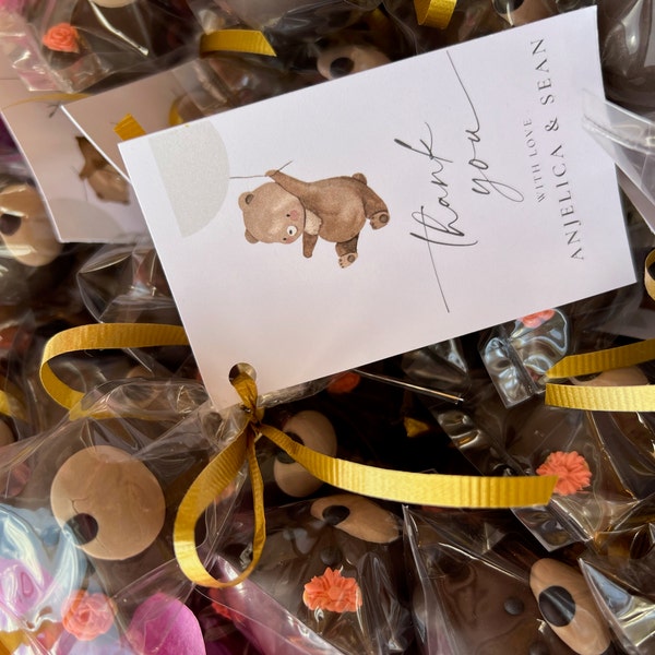 REMI Teddy Bear Favour Tag Templates, Baby Shower Thank You Tags, Cute ...