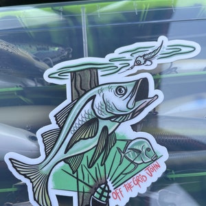 Snook Fishing Decal Fly Fishing Fish Sticker off the Grid John - Etsy
