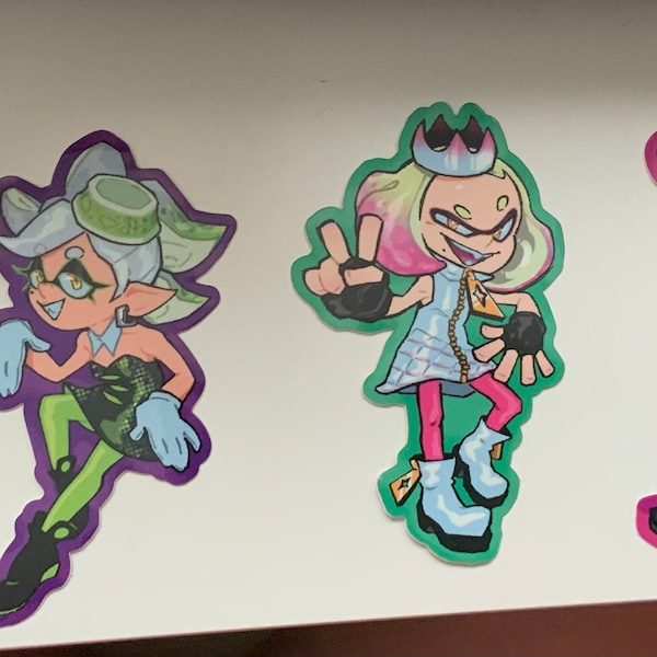 Splatoon Idol Stickers! Mix and Match! - Squid Sisters - off the Hook - Deep Cut - Waterproof ...