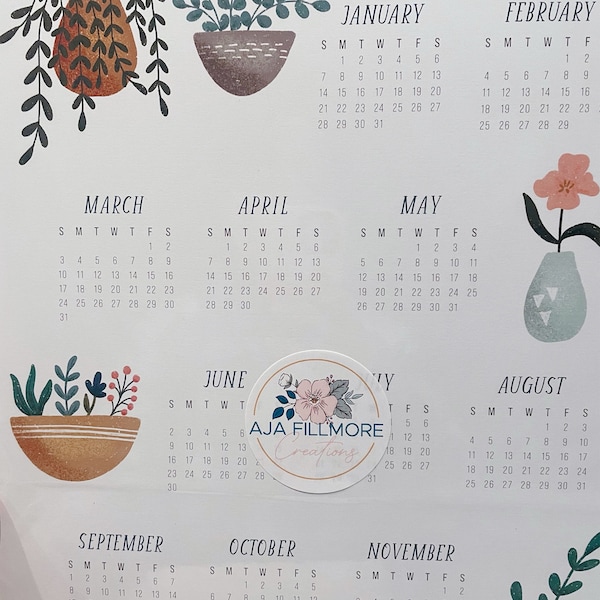 2025 Year at a Glance Calendar | Year at a Glance Calendar, Yearly ...