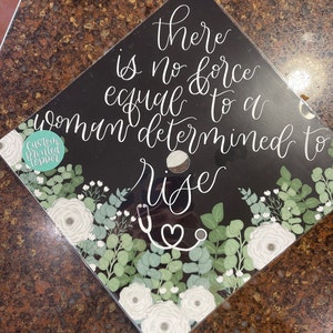 Custom eucalyptus Greenery Graduation Cap Topper/ | Etsy